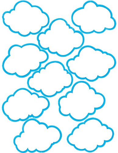 Teacher Created Resources Clouds Accents (5045), Blue/White