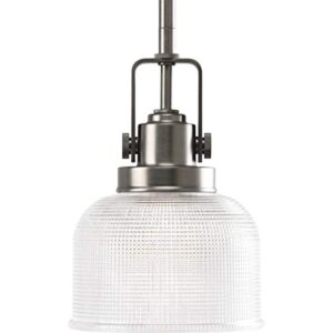 progress lighting p5173-81 archie collection one-light mini-pendant, 15, 6, antique nickel