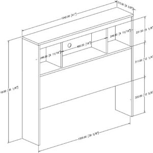 South Shore Spark Bookcase Headboard, Twin, Pure White