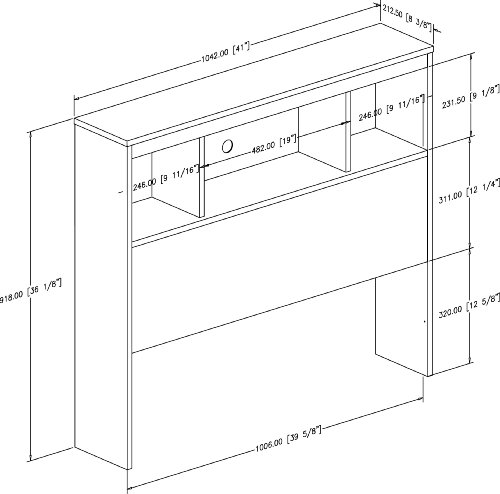 South Shore Spark Bookcase Headboard, Twin, Pure White