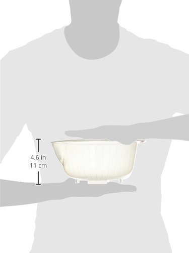 Inomata Japanese Rice Washing Bowl with Strainer, 2.5-Quart Capacity