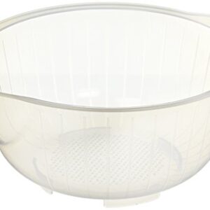 Inomata Japanese Rice Washing Bowl with Strainer, 2.5-Quart Capacity