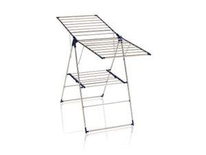 leifheit roma 150 tripod clothes drying rack, silver/blue