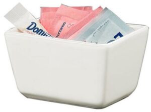 american metalcraft spp326 ceramic sugar packet holder, 3.5" l x 2.5" w, white