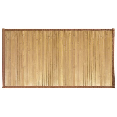 iDesign Formbu Bamboo Mat Rug Runner for Bathroom, Kitchen, Entryway, Hallway, Office, Mudroom, 34" x 21", Natural Wood