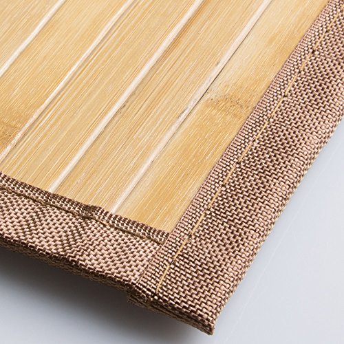 iDesign Formbu Bamboo Mat Rug Runner for Bathroom, Kitchen, Entryway, Hallway, Office, Mudroom, 34" x 21", Natural Wood