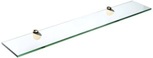 spancraft glass peacock glass shelf, brass, 8 x 24