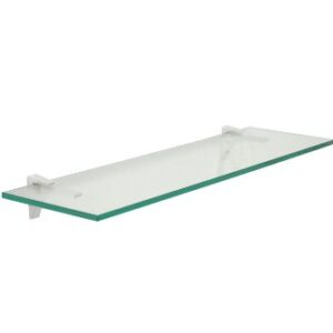 Clear Floating Glass Shelf 12" X 48" in Chrome