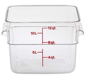 cambro 12sfscw135 cambro square container 12 quart capacity, clear