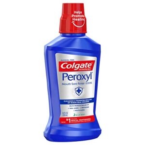 Colgate Peroxyl Antiseptic Mouth Sore Rinse, Alcohol Free, 1.5% Hydrogen Peroxide, Mild Mint, 8.4 Fl Oz (Pack of 1)