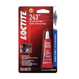 LOCTITE 243 Threadlocker for Automotive: Medium-Strength, Oil Tolerant, High-Temperature, Anaerobic, General Purpose | Blue, 6 ml Red Tube (PN: 1330799)