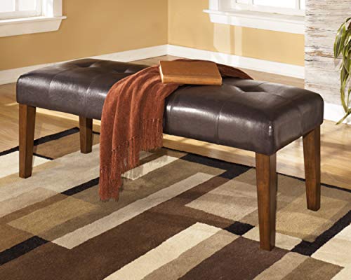 Signature Desig by Ashley Lacey Tufted Upholstered Dining Room Bench, Medium Brown