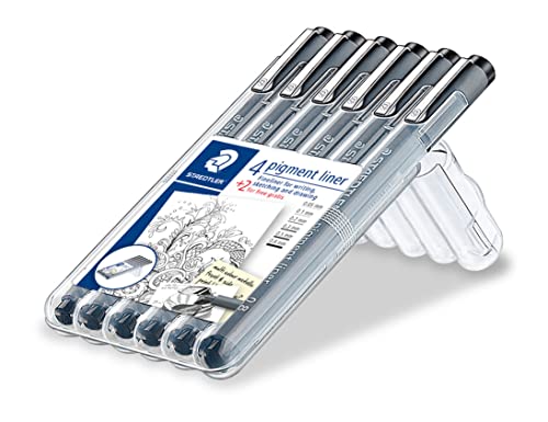 STAEDTLER Pigment Liner Bonus Sketch Set of 6 Liners for the Regular Price of 4(2 free), 308 SB6P