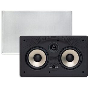 polk audio 255c-rt in-wall center channel speaker (2) 5.25" drivers - the vanishing series | easily fits into the wall | power port | paintable grille black, white