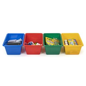 Humble Crew Small Plastic Storage Bins, Set of 4, Primary Colors