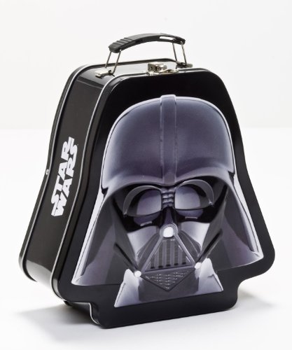 Vandor 52348 Star Wars Darth Vader Shaped Tin Tote with Embossing, Black/White