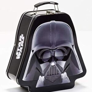 Vandor 52348 Star Wars Darth Vader Shaped Tin Tote with Embossing, Black/White