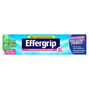 effergrip denture adhesive cream, extra strong holding power, 2.5 oz