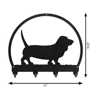 SWEN Products Basset Hound Metal Key Chain Hanger - Leash Holder