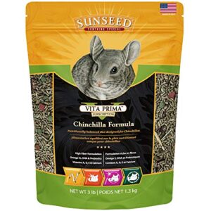 sunseed 49130 vita prima sunscription chinchilla food - high fiber timothy formula, 3 lbs