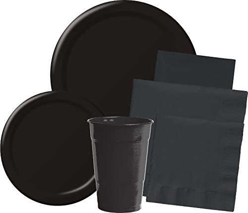 Creative Converting Party Supplies Dinner Plates, 7.5 x 4.25-Inch, Black Velvet