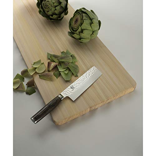 Shun Cutlery Premier 5.5", Ideal Chopping Vegetables and All-Purpose Chef, Professional Nakiri, 5.5 Inch, Handcrafted Japanese Kitchen Knife