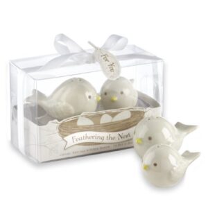 kate aspen feathering the nest ceramic birds salt and pepper shakers