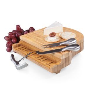 TOSCANA - a Picnic Time brand Piano Cheese Board & Knife Set, Novelty Charcuterie Board with Cheese Knife Set, Cheese Boards Charcuterie Boards, (Bamboo)