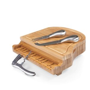 TOSCANA - a Picnic Time brand Piano Cheese Board & Knife Set, Novelty Charcuterie Board with Cheese Knife Set, Cheese Boards Charcuterie Boards, (Bamboo)