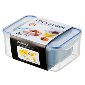 LocknLock Easy Essentials Food Storage lids/Airtight containers, BPA Free, 6-Piece, Clear