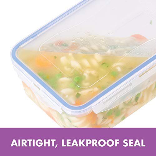 LocknLock Easy Essentials Food Storage lids/Airtight containers, BPA Free, 6-Piece, Clear