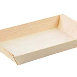 PacknWood -210SAMBQ65 Biodegradable Wood Tray for Serving,charcuterie tray, Samurai Square Wooden Dish,(5 oz, 5.1" x 2.5" x 0.8") - Case of 100