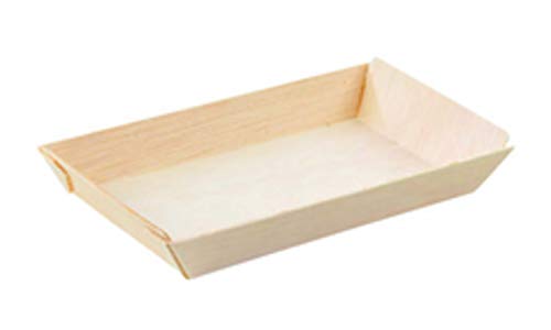 PacknWood -210SAMBQ65 Biodegradable Wood Tray for Serving,charcuterie tray, Samurai Square Wooden Dish,(5 oz, 5.1" x 2.5" x 0.8") - Case of 100