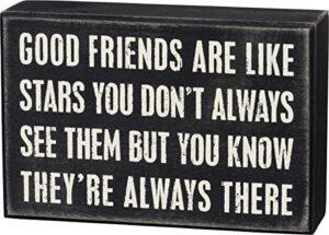 primitives by kathy 17423 box sign, good friends, wood, 6" x 4"