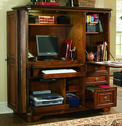 Hooker Furniture Brookhaven Computer Cabinet in Clear Cherry