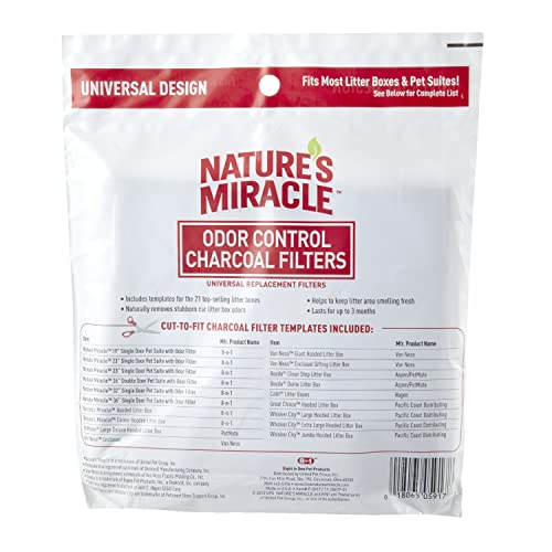 Natures Miracle Odor Control Universal Charcoal Filter, 2-Pack