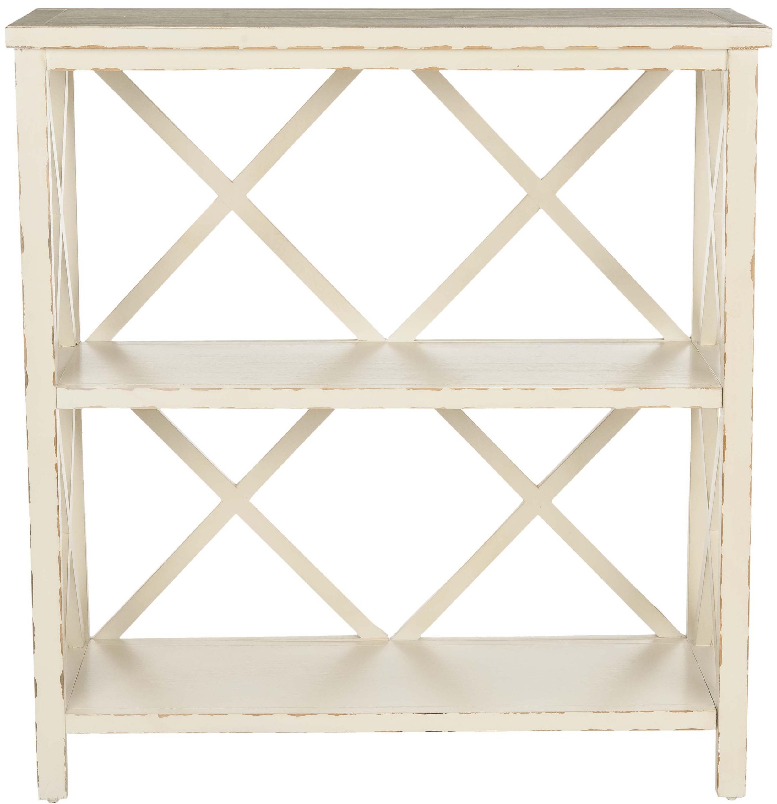 Safavieh American Homes Collection Liam Vintage Cream Ivory 2-Tier Open Bookcase