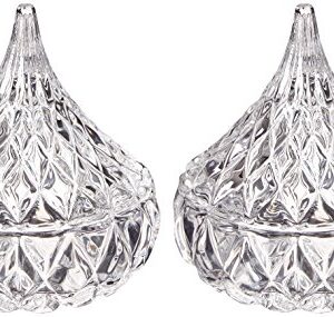 Godinger Crystal Famous Hersheys Kiss Crystal Trinket Box, Set of 2