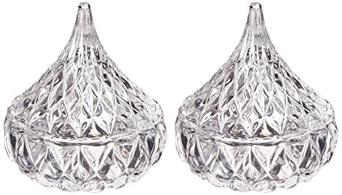 Godinger Crystal Famous Hersheys Kiss Crystal Trinket Box, Set of 2