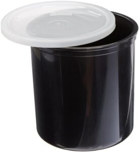 cambro cp12 1.2 qt capacity, 5-3/16" height, black plastic solid crock