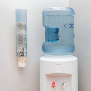 San Jamar Large Pull-Type Water Cup Dispenser, for 12 Oz Cups, Translucent Blue