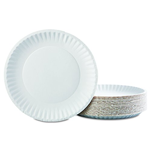 AJM Packaging - AJMPP9GRAWH Corporation PP9GRAWH Paper Plates, 9" Diameter, White, 12 Packs of 100 (Case of 1200)