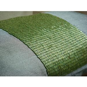 The HomeCentric Green Pillow Covers 12x20 inch (30x50 cm), Green Lumbar Pillow Cover, Metallic Beaded Centered Sparkly Lumbar Pillow Cover, Rectangle Silk Lumbar Pillow Cover Solid - Green Center