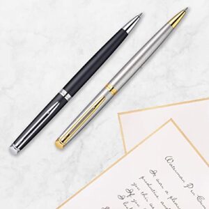 Waterman Hémisphère Ballpoint Pen, Stainless Steel with Chrome Trim, Medium Point, Blue Ink, Gift Box