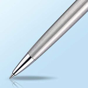 Waterman Hémisphère Ballpoint Pen, Stainless Steel with Chrome Trim, Medium Point, Blue Ink, Gift Box