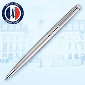 Waterman Hémisphère Ballpoint Pen, Stainless Steel with Chrome Trim, Medium Point, Blue Ink, Gift Box