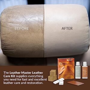 Leather Master 250ML LEATHER CARE KIT - Cleaning Kit Contains The Cleaner, Conditioner, Sponge, And Products For All Leather Car Interior And Furniture Detailing