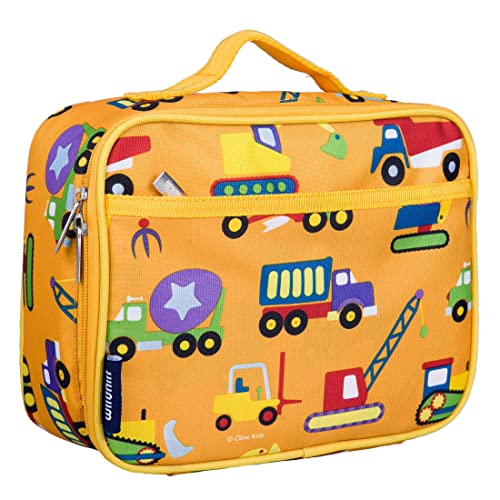 Wildkin Kids Insulated Lunch Box Bag for Boys & Girls, Reusable Kids Lunch Box is Perfect for Early Elementary Daycare School Travel, Ideal for Hot or Cold Snacks & Bento Boxes (Under Construction)