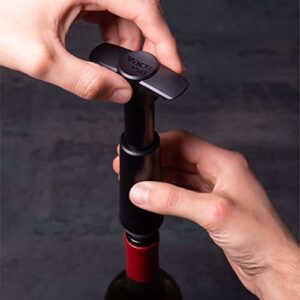 The Original Vacu Vin Wine Saver Pump and Wine Preserver with Vacu Vin Wine Stoppers Vacuum Sealer. Wine Pump and Wine Vacuum Stopper are Black. Wine Set Keeps Wine Fresher for Longer.