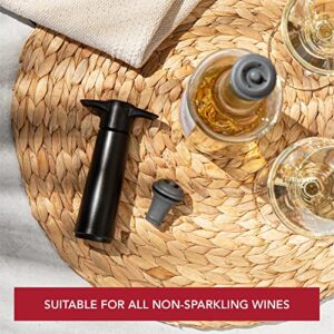 The Original Vacu Vin Wine Saver Pump and Wine Preserver with Vacu Vin Wine Stoppers Vacuum Sealer. Wine Pump and Wine Vacuum Stopper are Black. Wine Set Keeps Wine Fresher for Longer.